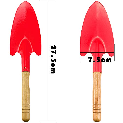 Hslife 8 Pieces 11'' Toy Shovels,Mini Shovel Kids Garden Tools,Wooden Handle Beach Shovels Garden Shovels