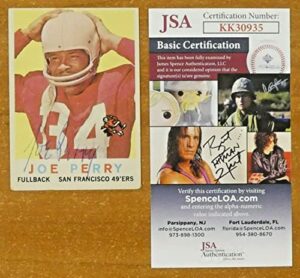 1950’s topps joe perry hof signed football card with jsa coa