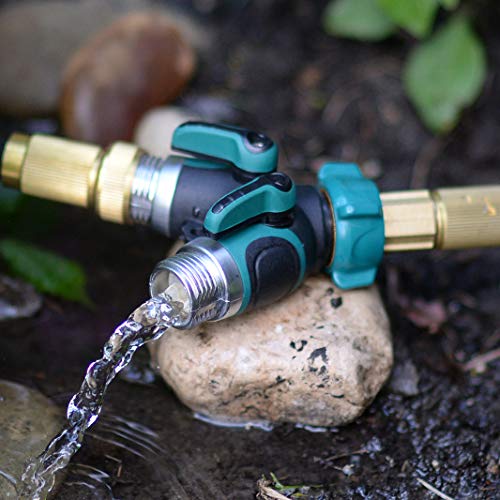 Riemex Metal Garden Hose Splitter Upgraded 2022, 2 Way Y Hose Connector, Easy Grip, Easy to Open