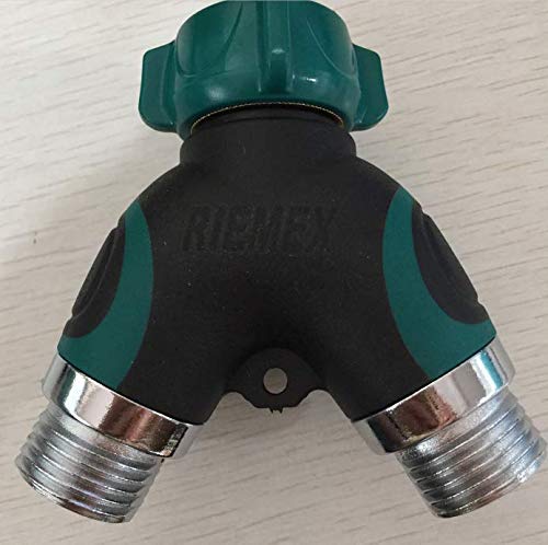 Riemex Metal Garden Hose Splitter Upgraded 2022, 2 Way Y Hose Connector, Easy Grip, Easy to Open