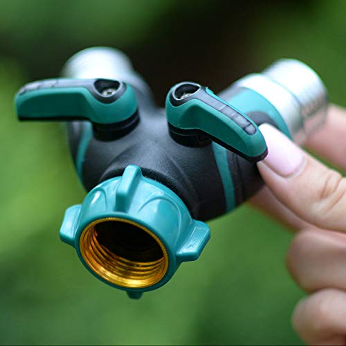 Riemex Metal Garden Hose Splitter Upgraded 2022, 2 Way Y Hose Connector, Easy Grip, Easy to Open