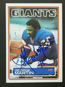 george martin signed football card with jsa coa