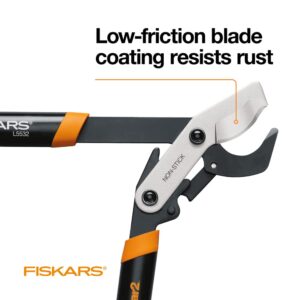 Fiskars 32" PowerGear2 Steel Blade Garden Bypass Lopper and Tree Trimmer - Sharp Precision-Ground Steel Blade Tree Cutter Blade for Branches up to 2" Diameter