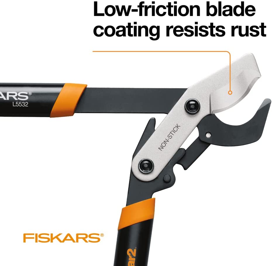 Fiskars 32" PowerGear2 Steel Blade Garden Bypass Lopper and Tree Trimmer - Sharp Precision-Ground Steel Blade Tree Cutter Blade for Branches up to 2" Diameter