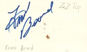 frank beard drummer for zz top rock band music signed index card jsa coa