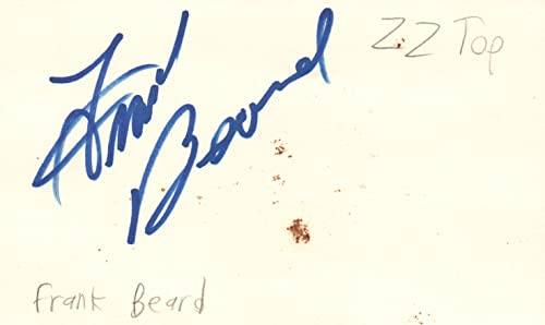 Frank Beard Drummer For ZZ Top Rock Band Music Signed Index Card JSA COA