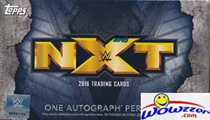 2016 topps wwe wrestling nxt exclusive factory sealed box with autograph! look for autographs of bayley, liv morgan, shinsuke nakamura, bliss, aliyah, scott dawson, asuka, dash wilder & many more!