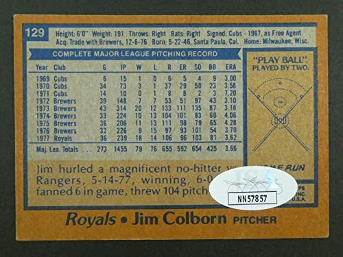 Jim Colborn Signed Baseball Card with JSA COA