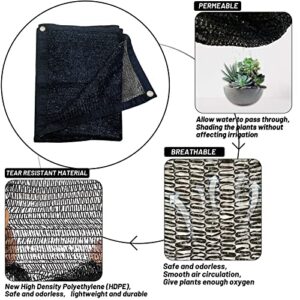 Cool Area 55% Sun Shade Cloth Mesh Tarp with Grommets for Plant Cover Patio Canopy Garden Pergola Greenhouse Car Barn Kennel 6.5ft x10ft Black