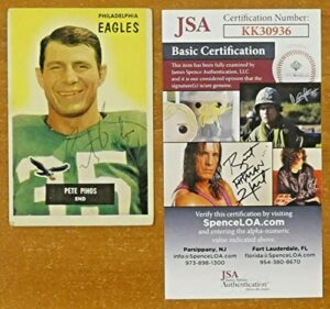 1950’s bowman pete pihos signed football card with jsa coa