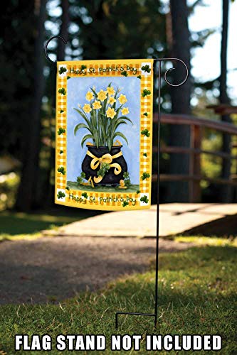 Toland Home Garden 112557 Lucky Daffodils St Patricks Day Flag 12x18 Inch Double Sided St Patricks Day Garden Flag for Outdoor House St Pats Flag Yard Decoration