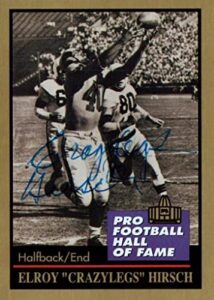 elroy crazylegs hirsch signed football card with jsa coa