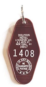 the dolphin hotel inspired key tag white and plum room # 1408