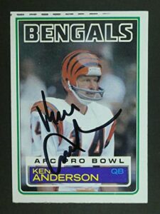 ken anderson signed football card with jsa coa