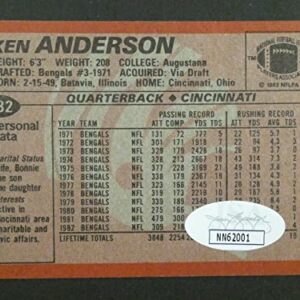 Ken Anderson Signed Football Card with JSA COA