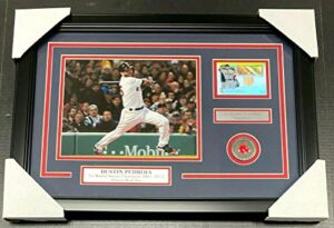 dustin pedroia signed autographed card framed with 8×10 photo boston red sox