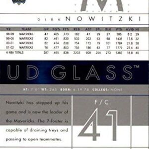 2002-03 UD Glass #13 Dirk Nowitzki NBA Basketball Trading Card