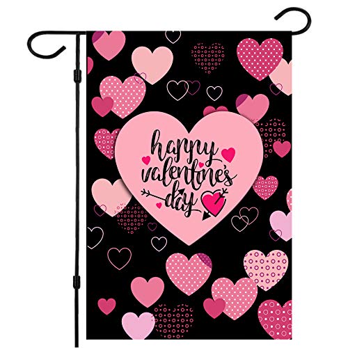 Flagmax Valentine Flag, Double Sided Valentine's Day Flag Love Combination Valentine Garden Flag 12 x 18 Inch Valentine House Flags for Valentine's Day Decoration