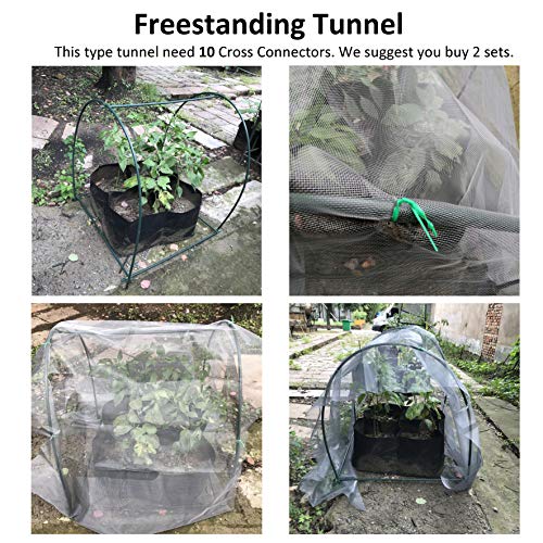 Gardzen DIY Hoops Grow Tunnel Mini Greenhouse, Garden Support Frame