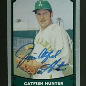 Catfish Hunter Signed Baseball Card with JSA COA