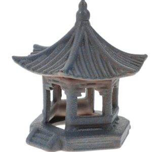 Amosfun Mini Pagoda Statue Miniature Ceramic Pagoda Hexagon Decor Mini Japanese Fairy Garden Figurines for Zen Garden Bonsai Decor