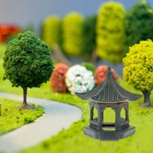 Amosfun Mini Pagoda Statue Miniature Ceramic Pagoda Hexagon Decor Mini Japanese Fairy Garden Figurines for Zen Garden Bonsai Decor