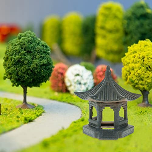 Amosfun Mini Pagoda Statue Miniature Ceramic Pagoda Hexagon Decor Mini Japanese Fairy Garden Figurines for Zen Garden Bonsai Decor