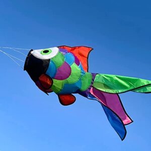 emma kites Cute Rainbow Fish Windsock Spinner Spiral 32-inch