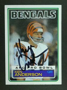 ken anderson signed football card with jsa coa