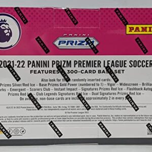 2021-2022 Panini Prizm Premier League Soccer Trading Cards Mega Box - 22 Exclusive Red Ice Prizms