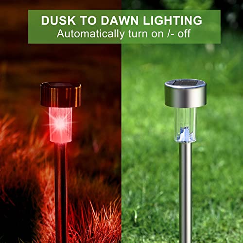 Dream Master Solar Lights Outdoor Waterproof, Stainless Steel LED Landscape Lighting Solar Powered Outdoor Lights Solar Garden Lights for Pathway, Walkway, Patio, Yard, Lawn - 12 Pack (Multicolor)