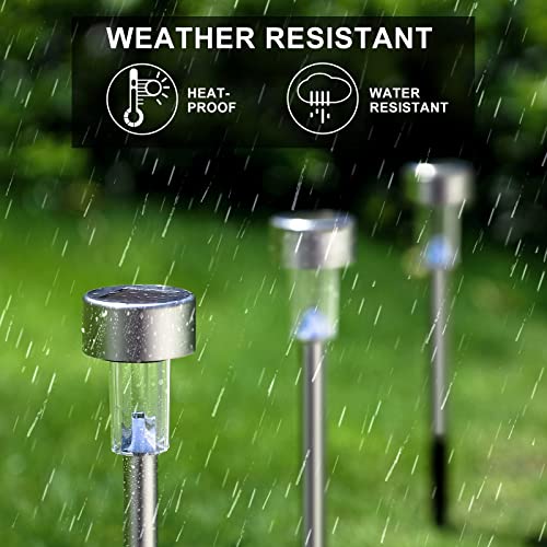 Dream Master Solar Lights Outdoor Waterproof, Stainless Steel LED Landscape Lighting Solar Powered Outdoor Lights Solar Garden Lights for Pathway, Walkway, Patio, Yard, Lawn - 12 Pack (Multicolor)