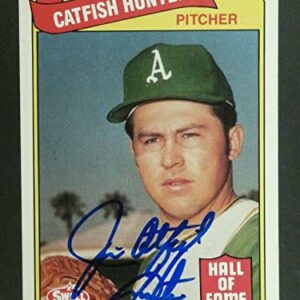 Catfish Hunter Signed Baseball Card with JSA COA