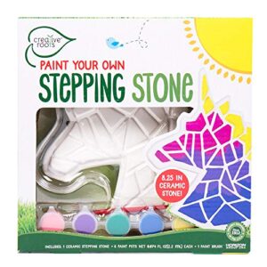 creative roots mosaic unicorn stepping stone, includes 7-inch ceramic stepping stone & 6 vibrant paints, mosaic stepping stone kit, paint your own stepping stone, diy stepping stone kit ages 8+