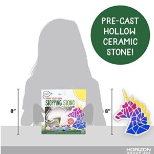 Creative Roots Mosaic Unicorn Stepping Stone, Includes 7-Inch Ceramic Stepping Stone & 6 Vibrant Paints, Mosaic Stepping Stone Kit, Paint Your Own Stepping Stone, DIY Stepping Stone Kit Ages 8+