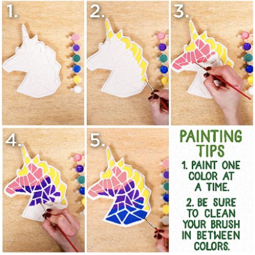 Creative Roots Mosaic Unicorn Stepping Stone, Includes 7-Inch Ceramic Stepping Stone & 6 Vibrant Paints, Mosaic Stepping Stone Kit, Paint Your Own Stepping Stone, DIY Stepping Stone Kit Ages 8+