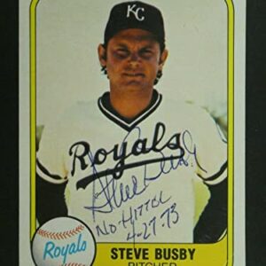 Steve Busby Signed Baseball Card with JSA COA