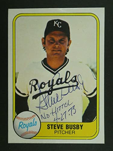 Steve Busby Signed Baseball Card with JSA COA