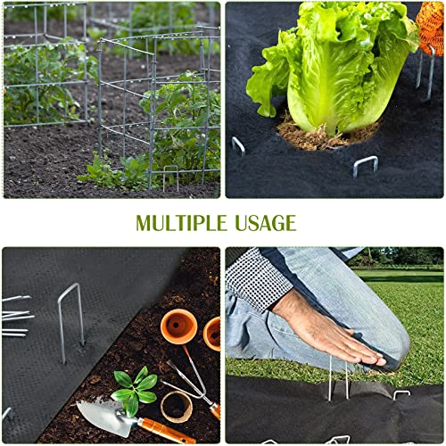 Whonline 560pcs Landscape Staples 6 Inch 11 Gauge Ground Stakes Heavy Duty Galvanized Garden Stakes, Drip Irrigation Stakes for Securing Irrigation Tubing Fabric Weed Barrier Ground Sheets