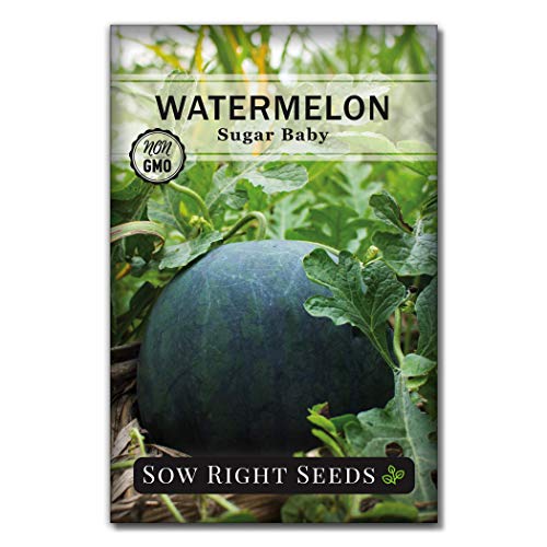 Sow Right Seeds - Watermelon Seed Collection for Planting - Crimson Sweet, Allsweet, Sugar Baby, Tendersweet, and Golden Midget Melon Seeds - Non-GMO Heirloom Seeds to Plant a Home Vegetable Garden