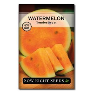 Sow Right Seeds - Watermelon Seed Collection for Planting - Crimson Sweet, Allsweet, Sugar Baby, Tendersweet, and Golden Midget Melon Seeds - Non-GMO Heirloom Seeds to Plant a Home Vegetable Garden