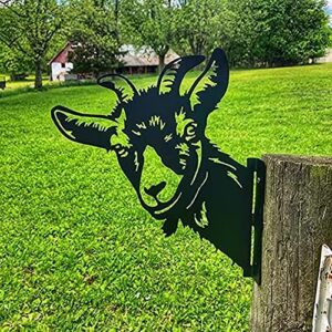 w-shig metal peeping cow chicken goat horse wall art decor, farm animal wall art metal wall sculptures for outdoor garden fence yard, 28x29cm, (if057ayjnnl40un16jo9u4)