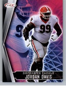 2022 sage high series #137 jordan davis georgia pre nfl football trading card in raw (nm or better) condition