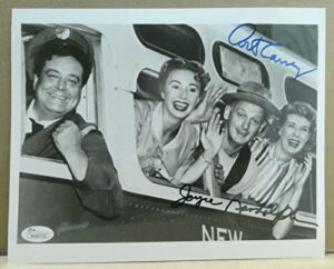 art carney joyce randolph signed 8×10 honeymooners photo w/jsa sticker no card