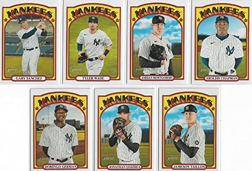 New York Yankees 2021 Topps Heritage Series 21 Card Team Set Featuring Aaron Judge and Gerrit Cole Plus Rookie Cards and Others