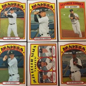 New York Yankees 2021 Topps Heritage Series 21 Card Team Set Featuring Aaron Judge and Gerrit Cole Plus Rookie Cards and Others