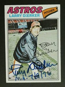 larry dierker signed baseball card with jsa coa