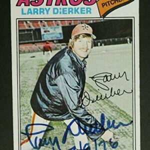 Larry Dierker Signed Baseball Card with JSA COA