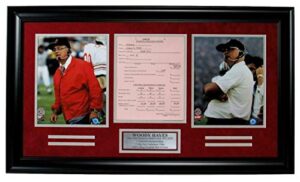 woody hayes ohio state signed financial record photo collage framed jsa 149222 – college player plaques and collages