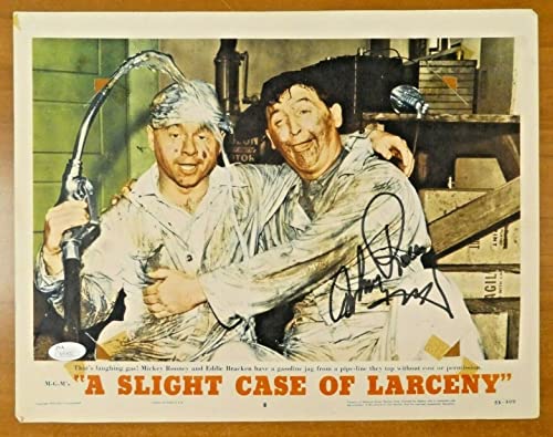 Mickey Rooney Signed Vintage 11x14 Lobby Card with JSA Sticker No Card